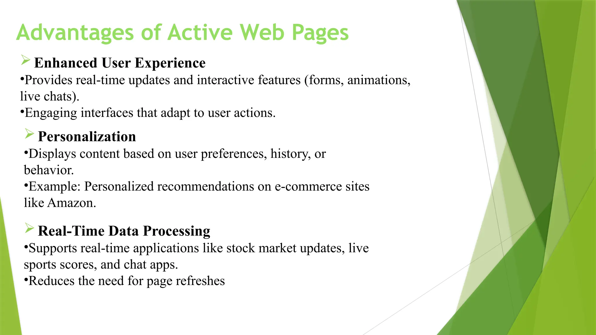 active web page in web technology and three types .pptx