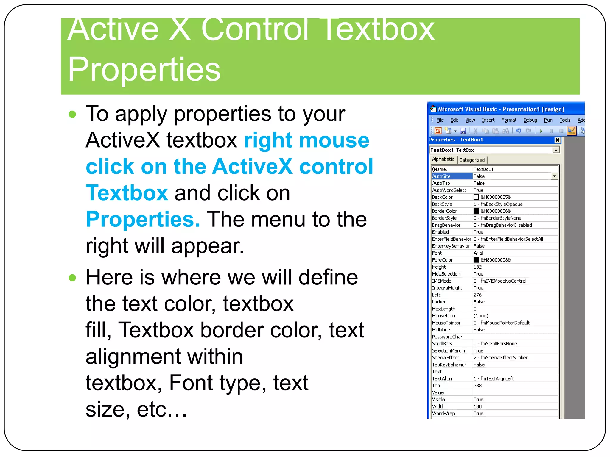 Active x control 2007 | PPTX