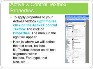 Active x control 2007 | PPTX