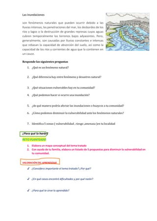 ACTIVIDAD -FENÓMENOS NATURALES y CALENTAMIENTO GLOBAL | DOC