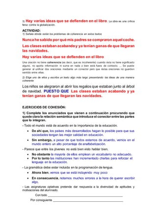 Actividad 04 la cohesión y coherencia textual | DOCX