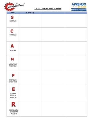 APRENDO EN CASA: APLICAMOS LA TÉCNICA SCAMPER | PDF