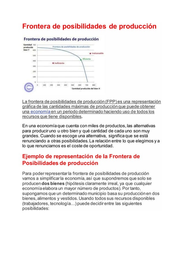 Fronteras de posibilidades de producción | DOCX
