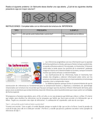 Actividad 16 d pensamiento ii realizar 15 al 18 junio inferencias | PDF