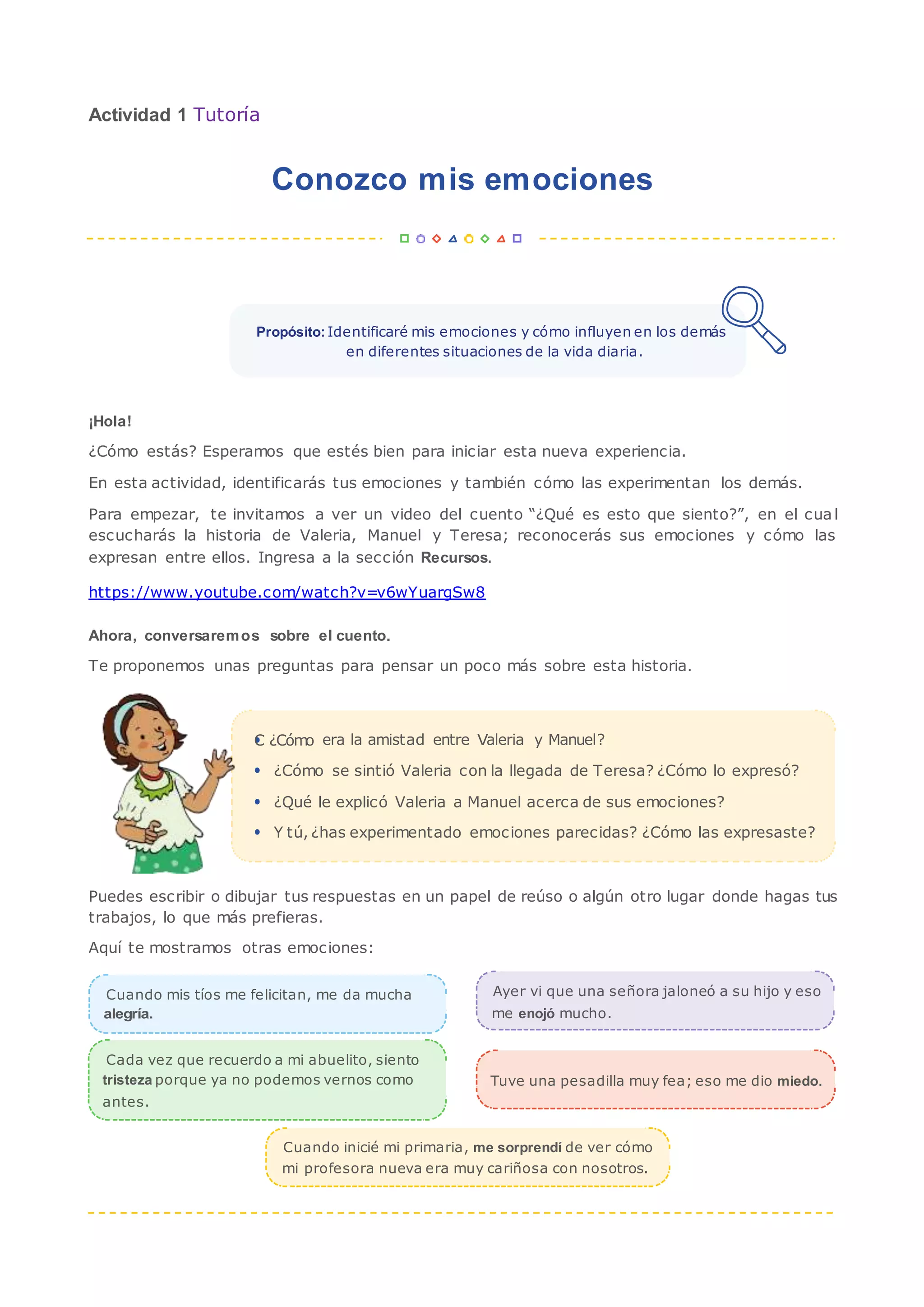 Conozco mis emociones | DOCX