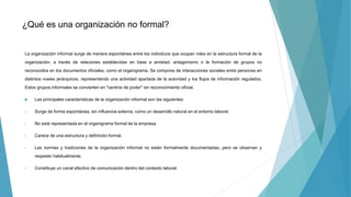 Organizaciones Sociales formales y no formales | PPTX