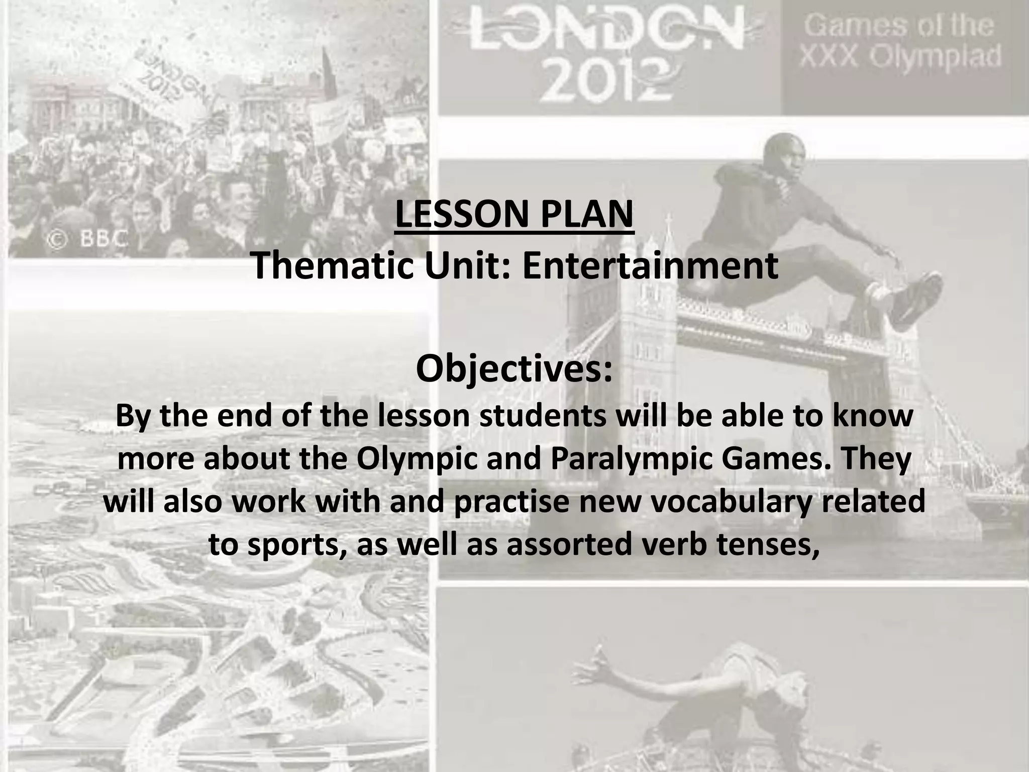 Actividad 2 lesson plan olympic games | PPT