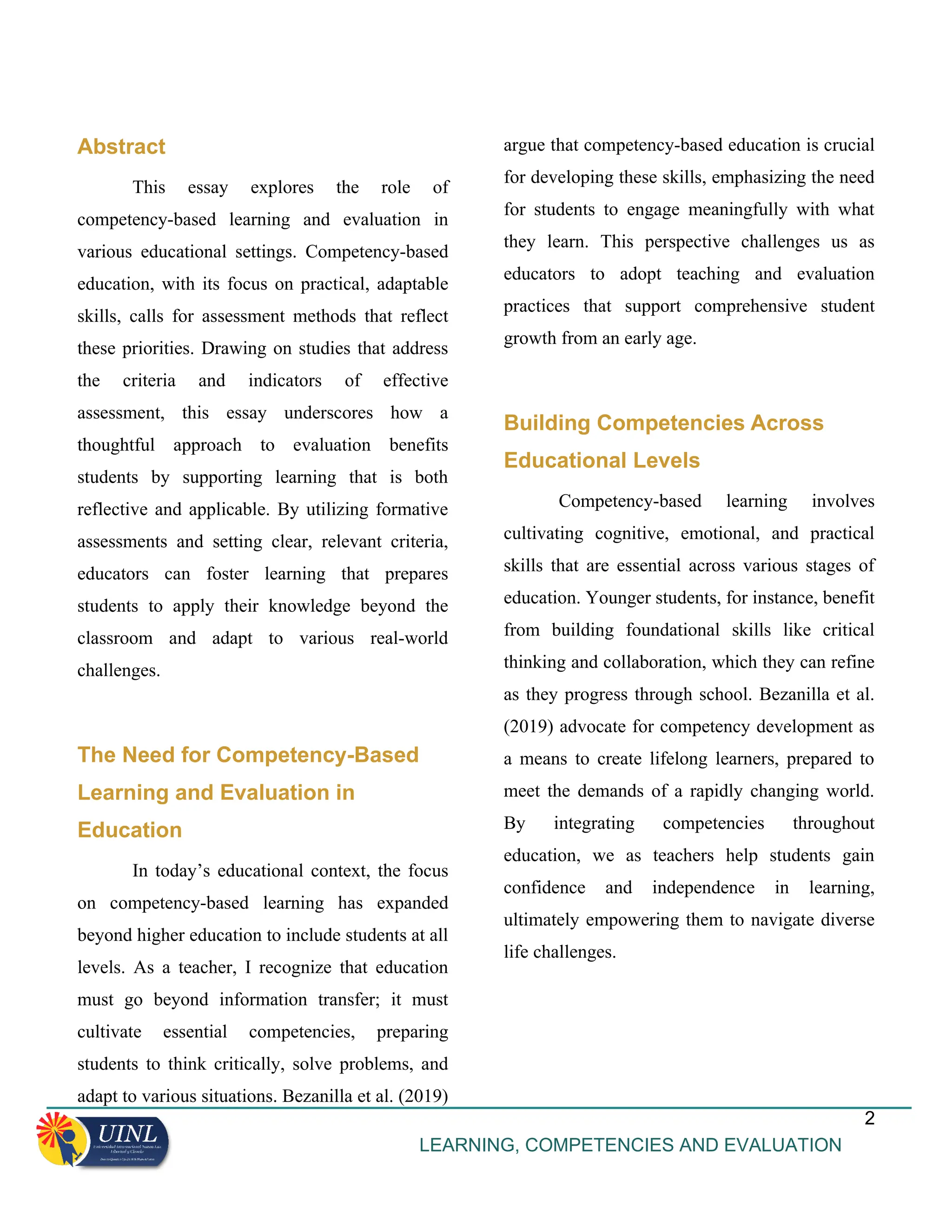 EASSY LEARNING, COMPETENCIES AND EVALUATION | PDF