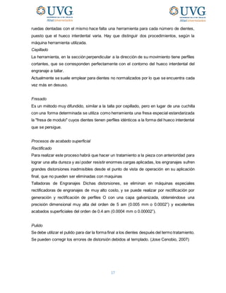 Tipos de procesos de manufactura de engranes | DOCX