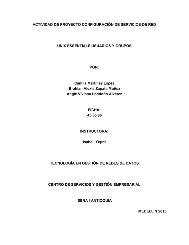 UNIX Essential Usuarios y Grupos | PDF UNIX Essential Usuarios y Grupos | PDF