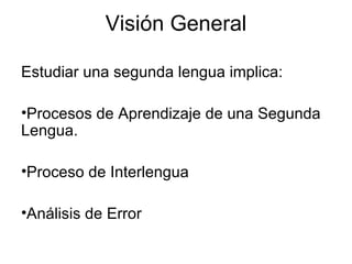 Interlengua Análisis de Error | PPT