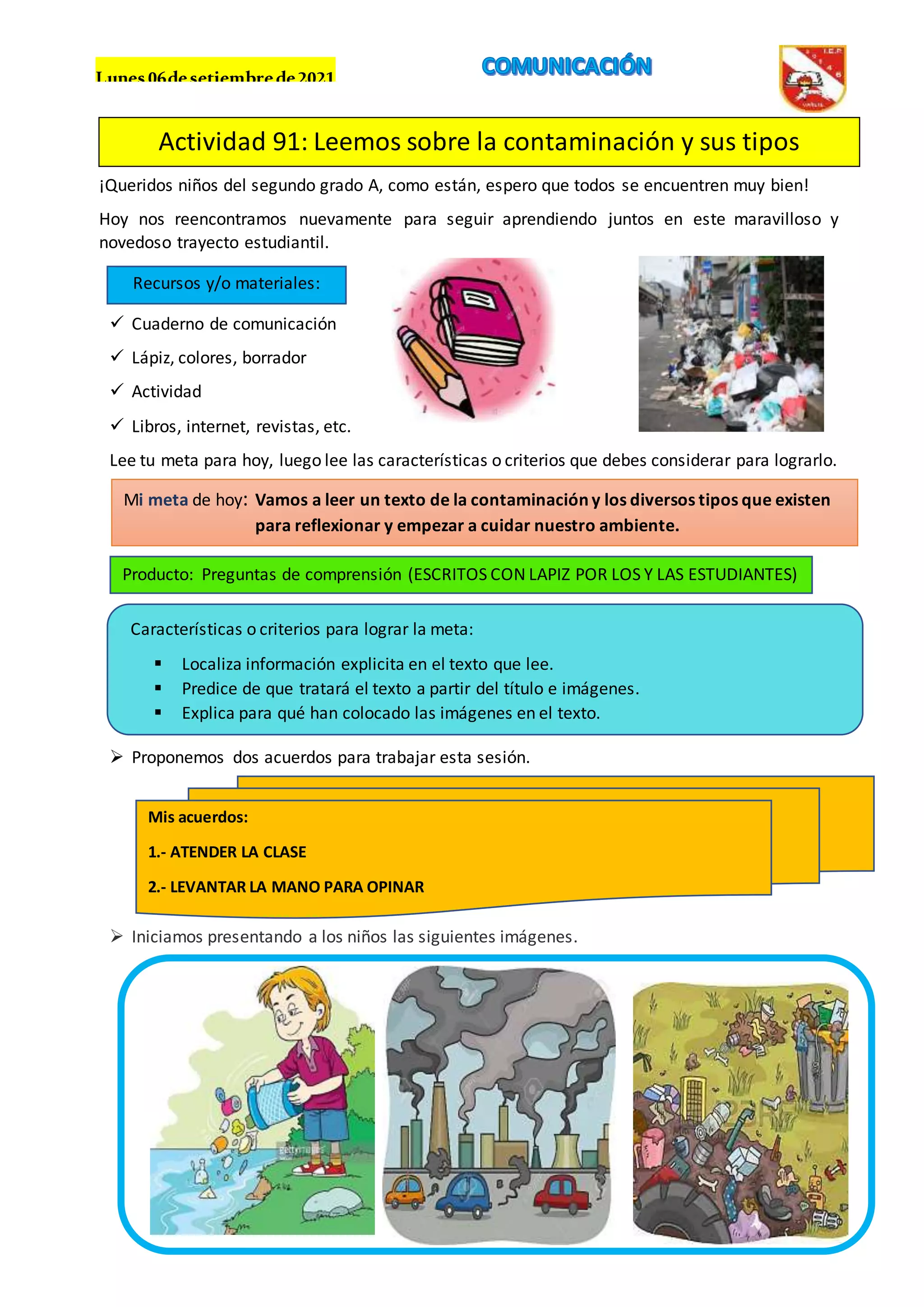 Actividad 91 la contaminacion y sus tipos | DOCX