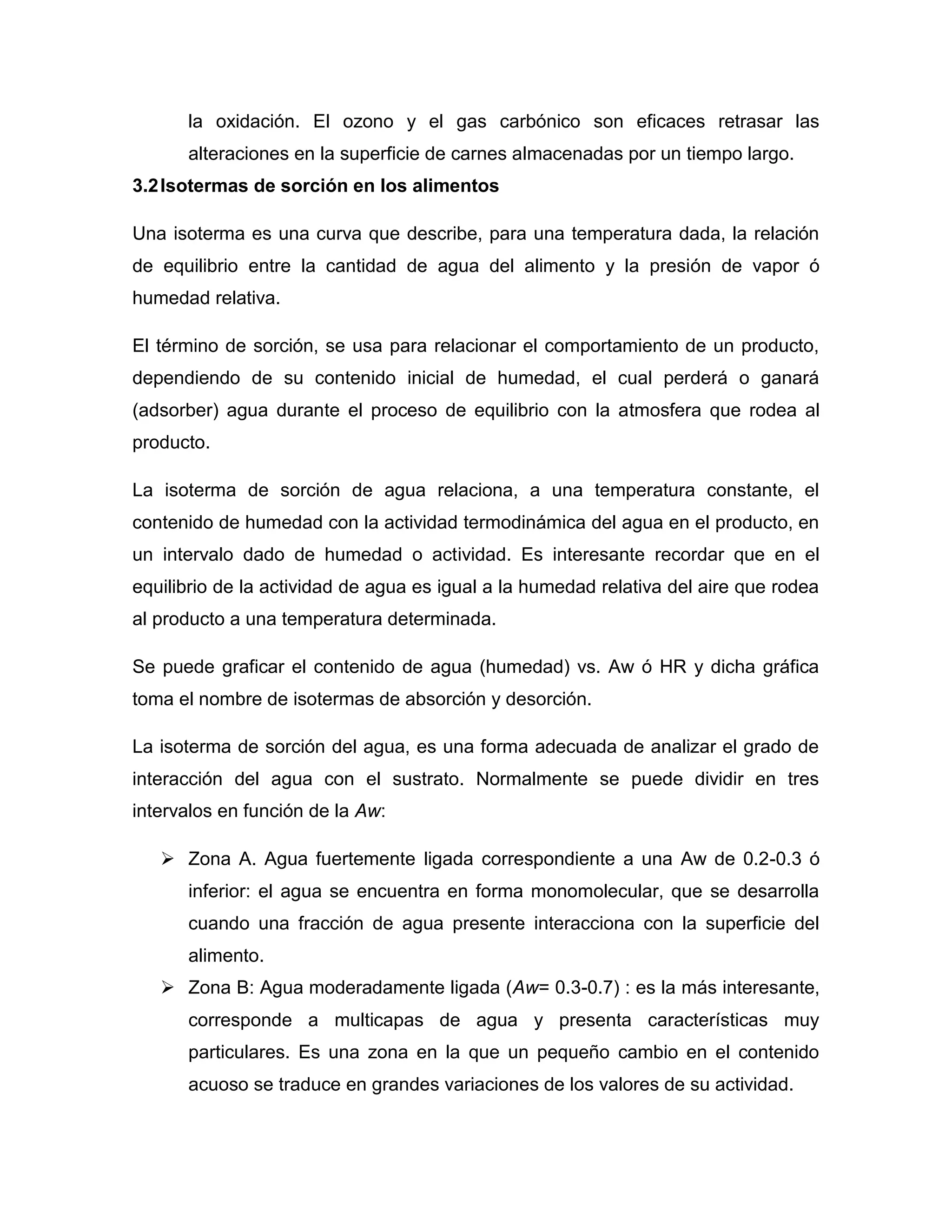 Actividad de agua en los alimentos_propiedades fisicas del agua | DOCX