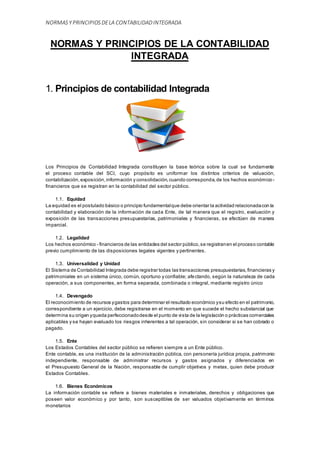 Normas y Principios de Contabilidad Integrada | DOCX