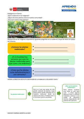 ACTIVIDAD DE APRENDIZAJE PLANTAS MEDICINALES - NORMA MONTES | PDF