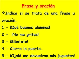 Actividad de la frase y oración | PPT