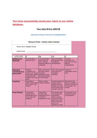 Healthy Habits Calendar | PDF