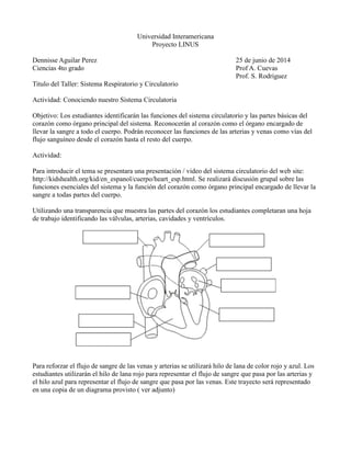 Hoja De Trabajo Del Sistema Respiratorio Con Banco De Palabras