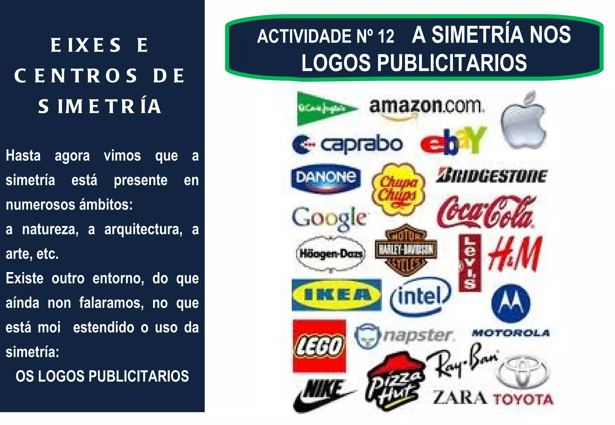 Actividade nº 12 a simetría nos logos publicitarios | PPT