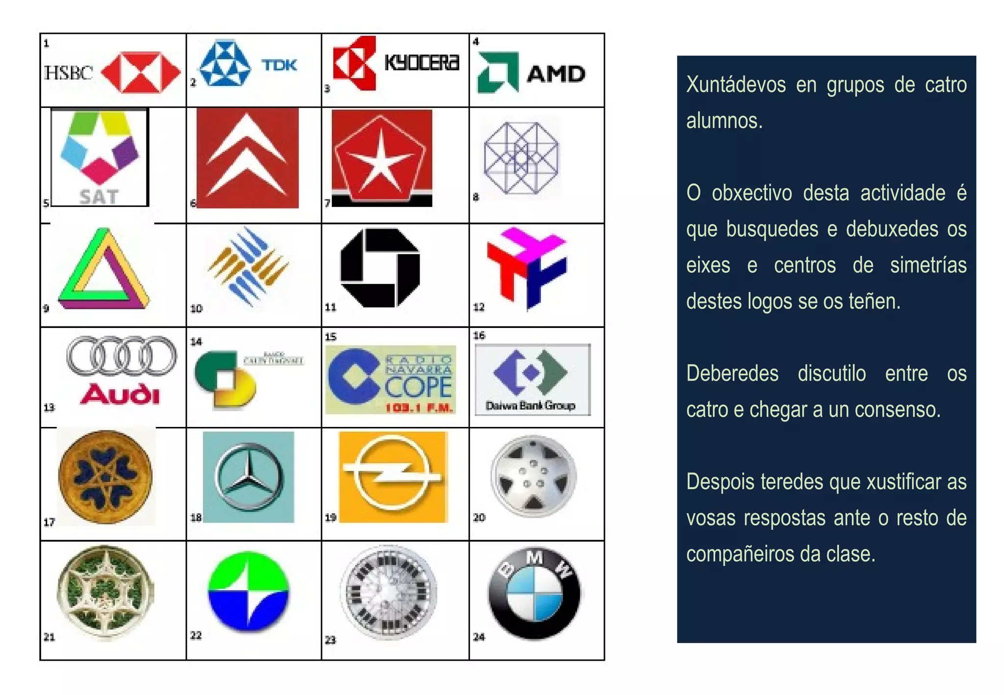 Actividade nº 12 a simetría nos logos publicitarios | PPT