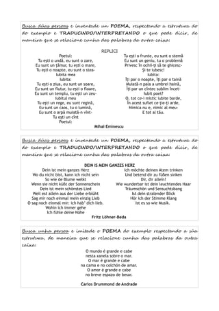 Obradoiro de Poesia: Actividades | PDF