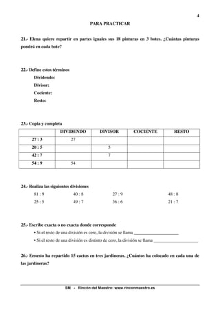 Practicamos las divisiones | PDF