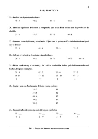 Seguimos practicando la división | PDF