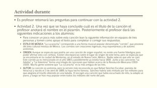 Actividades con música de Lila Downs, español para extranjeros | PPTX