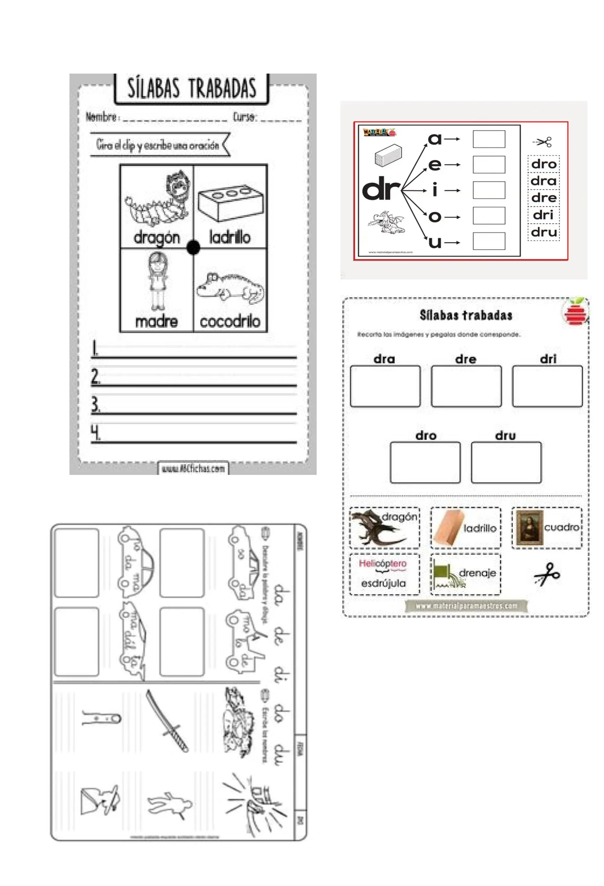 actividades con silabas trabadas PARA NIÑOS | DOCX