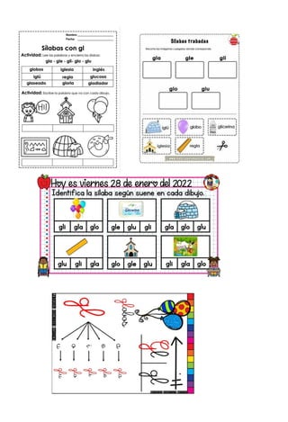 actividades con silabas trabadas PARA NIÑOS | DOCX