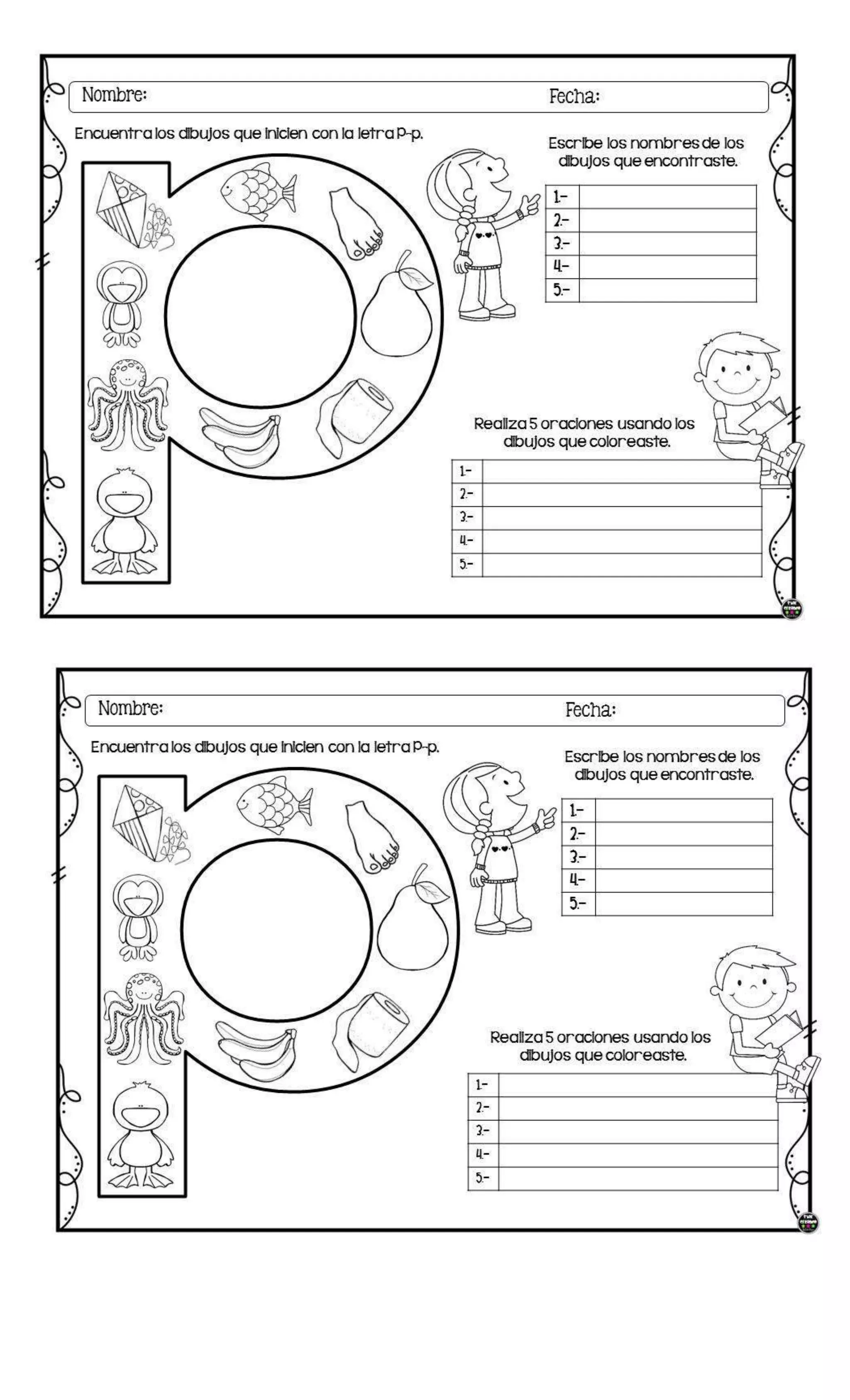 Actividades consonantes | DOCX