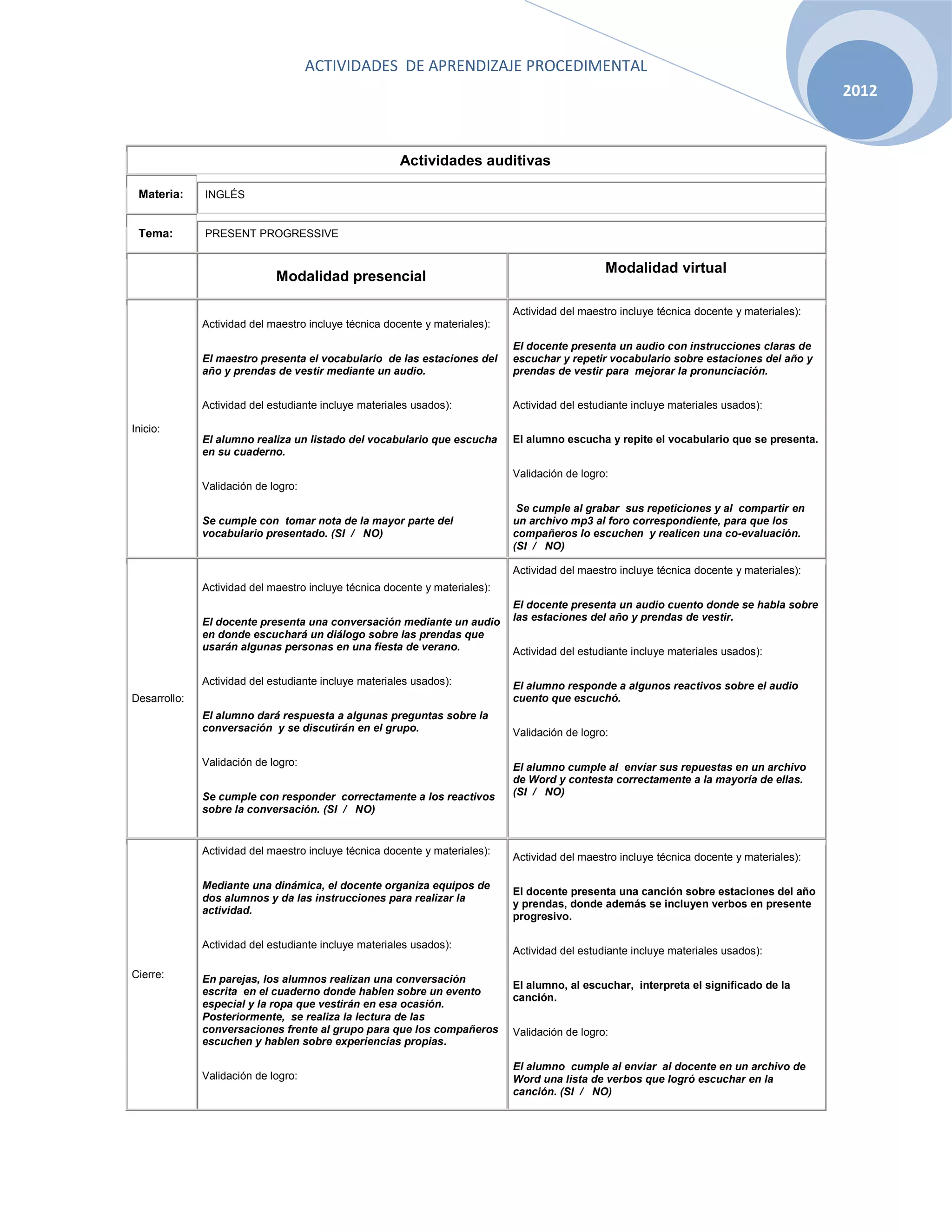 Actividades de aprendizaje procedimental (1) | DOCX