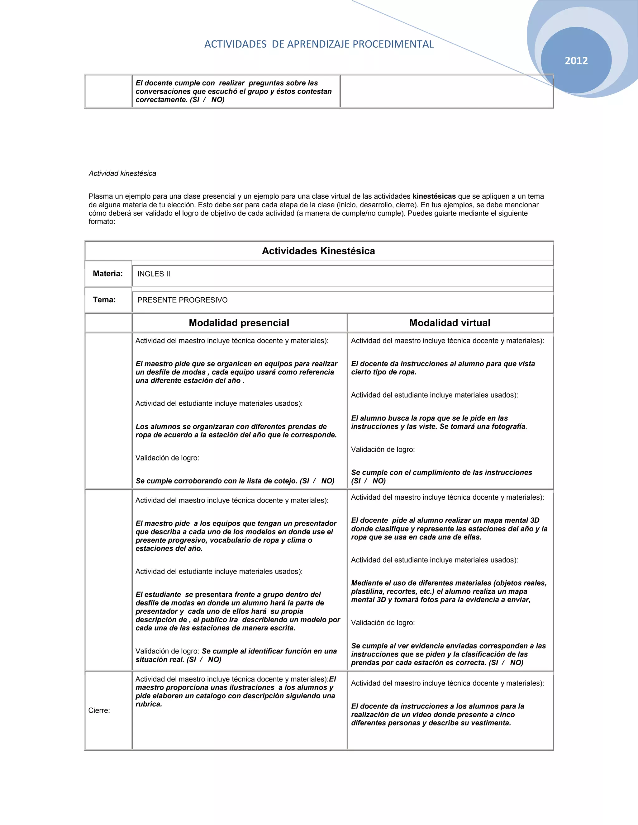 Actividades de aprendizaje procedimental (1) | DOCX