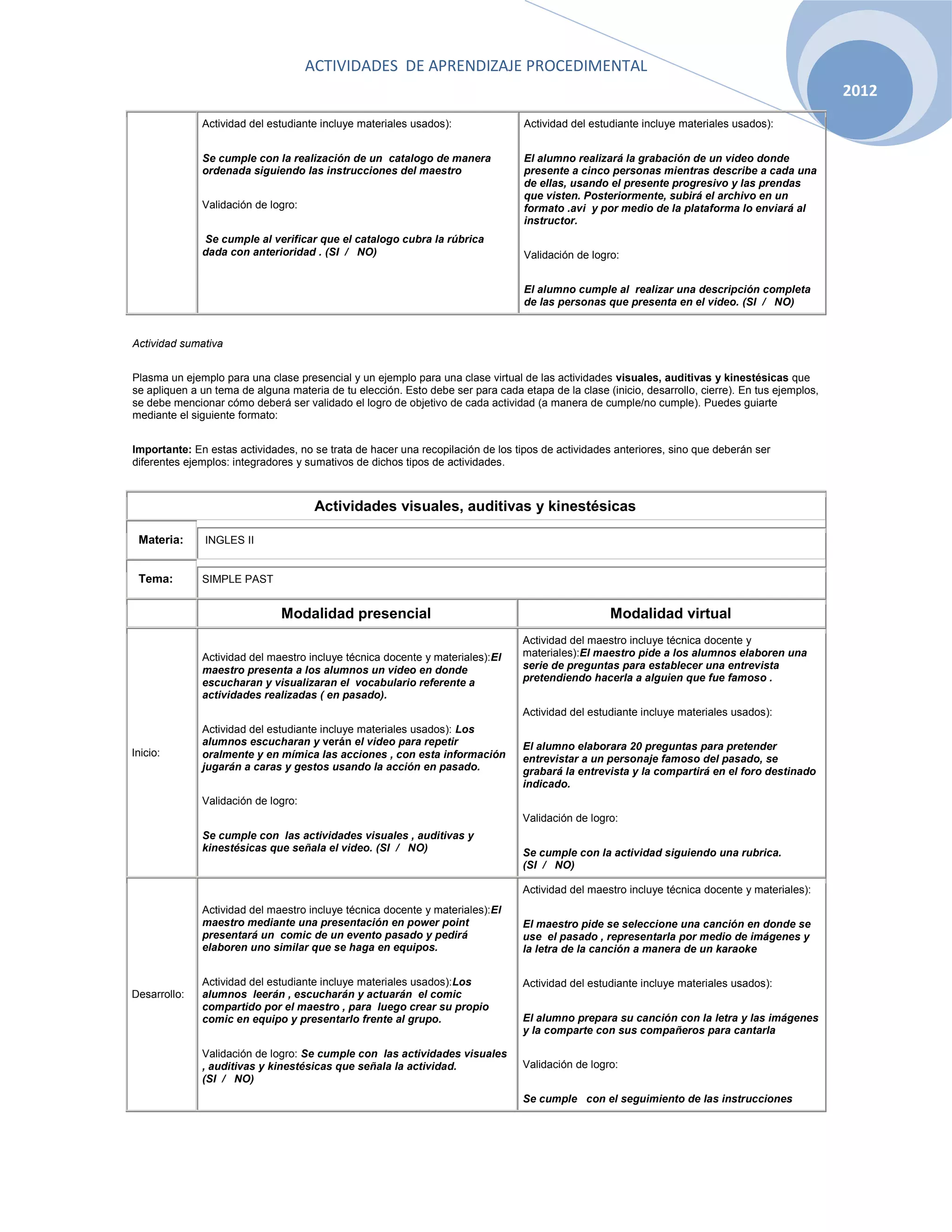 Actividades de aprendizaje procedimental (1) | DOCX