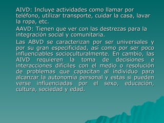 Actividades de la vida diaria | PPT
