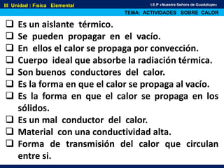 Actividades del calor y su transmisión | PPTX