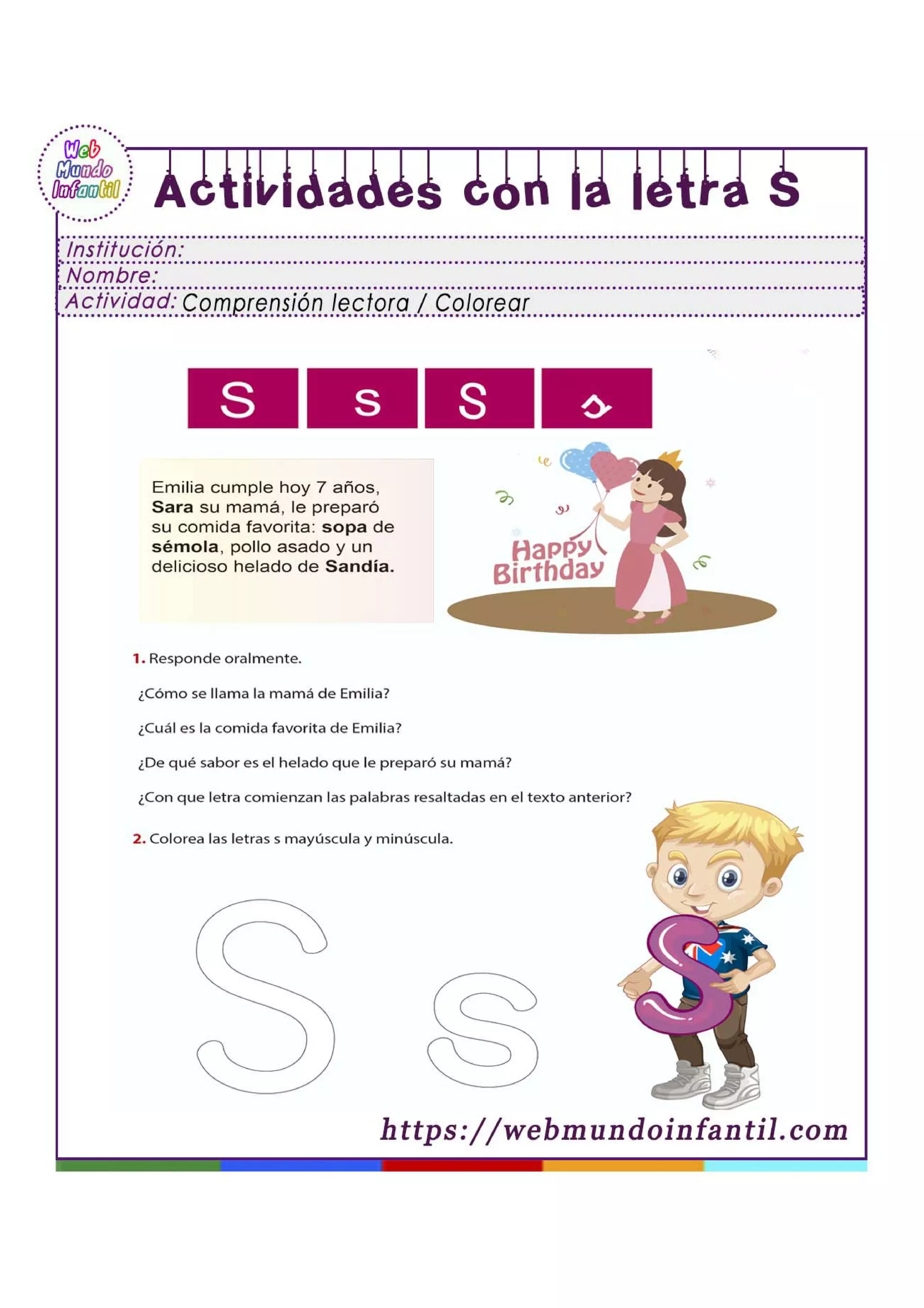 Actividades de lectoescritura con la letra s.pdf