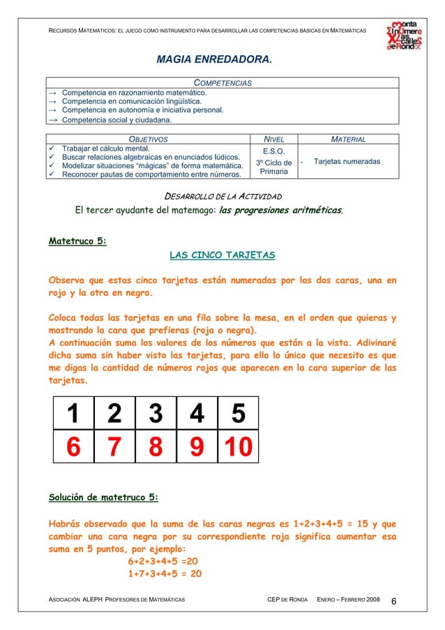 Actividades de matemagia | PDF