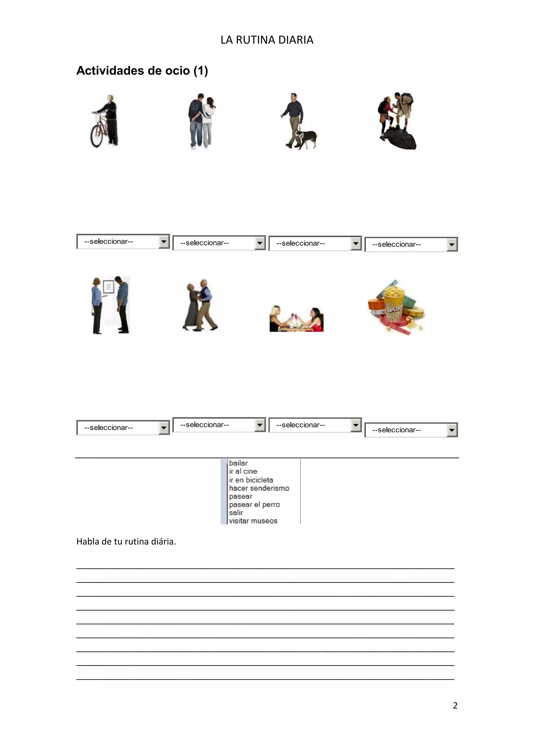 Actividades de ocio | DOCX