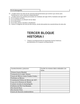 Actividades de para el segundo grado de historia i | DOCX