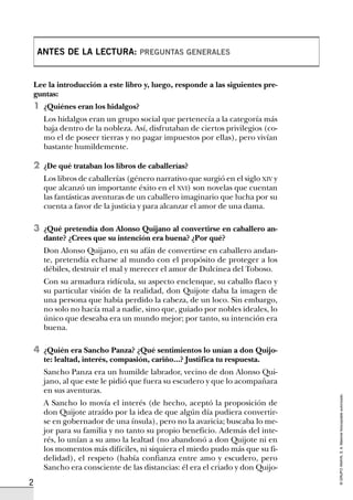 Actividades don quijote de la mancha | PDF