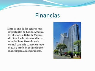 Actividades económicas de lima y callao | PPTX