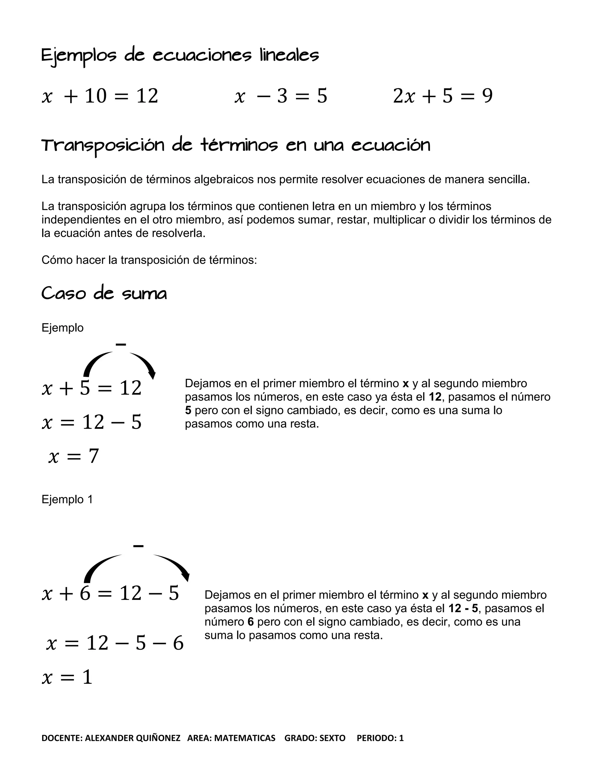 Hoja De Trabajo De Ecuaciones De Dos Pasos, Sexto Grado