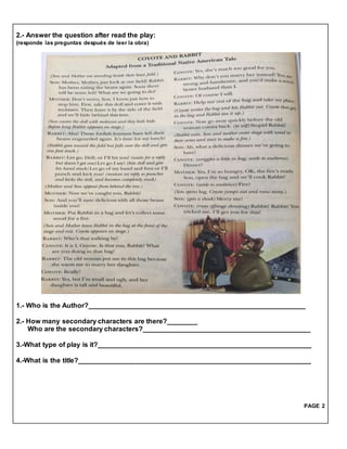 Actividades ingles 3 mtra elizabeth valdez | PDF