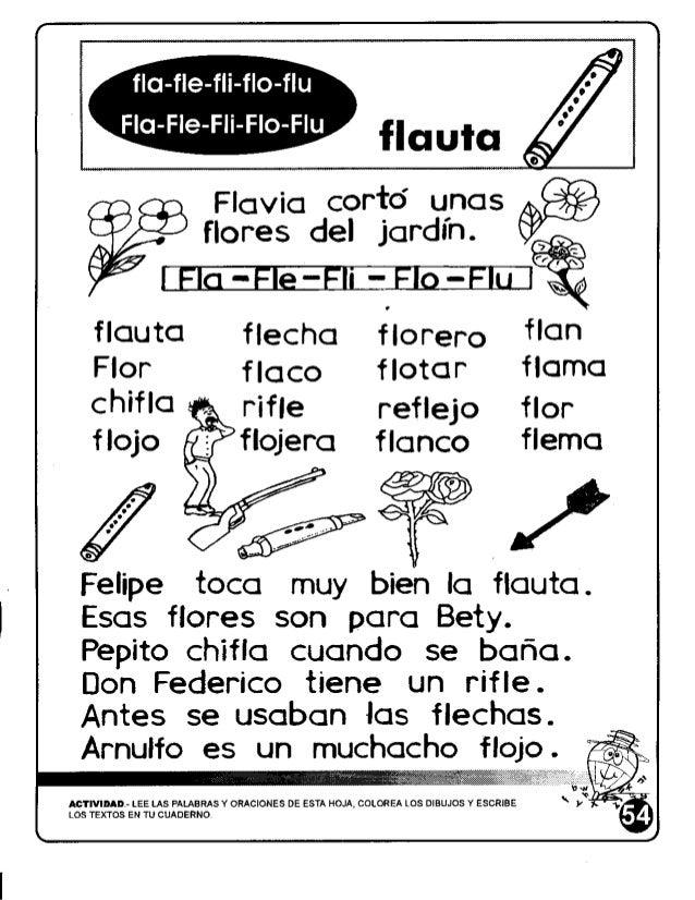 Actividades lectoescritura 2do