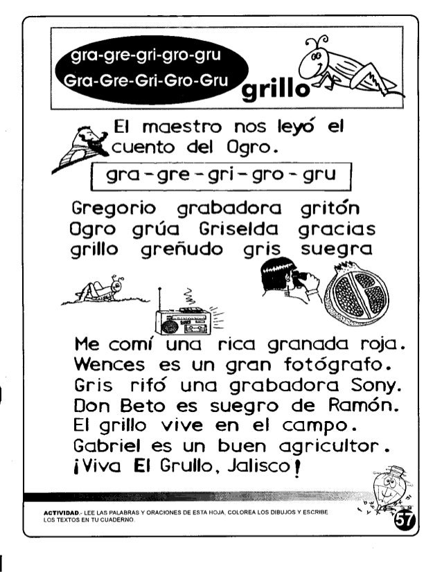 Actividades lectoescritura 2do