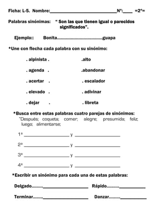 Actividades lengua 1 | PDF