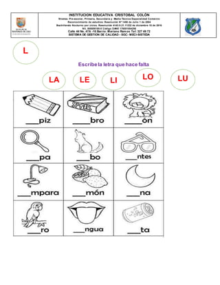 Actividades letra l | DOCX