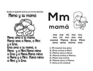 ACTIVIDADES CON LA PARA LETRA M PARA GRADO PRIMERO | DOCX