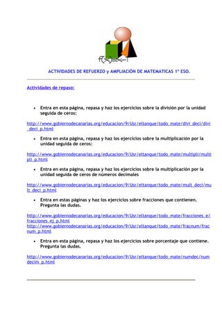 Actividades+matematicas+1º+eso | DOC